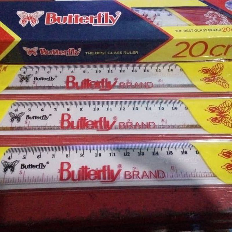 Penggaris Plastik Butterfly 20cm Mistar Plastik Butterfly 20cm Ruler