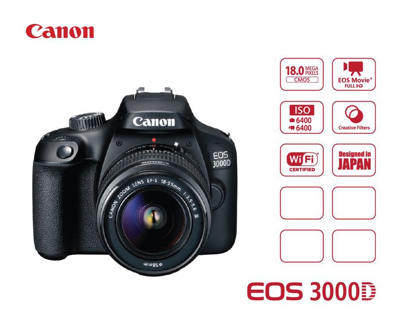 DSLR Canon 3000D Kit EF‐S 18‐55mm