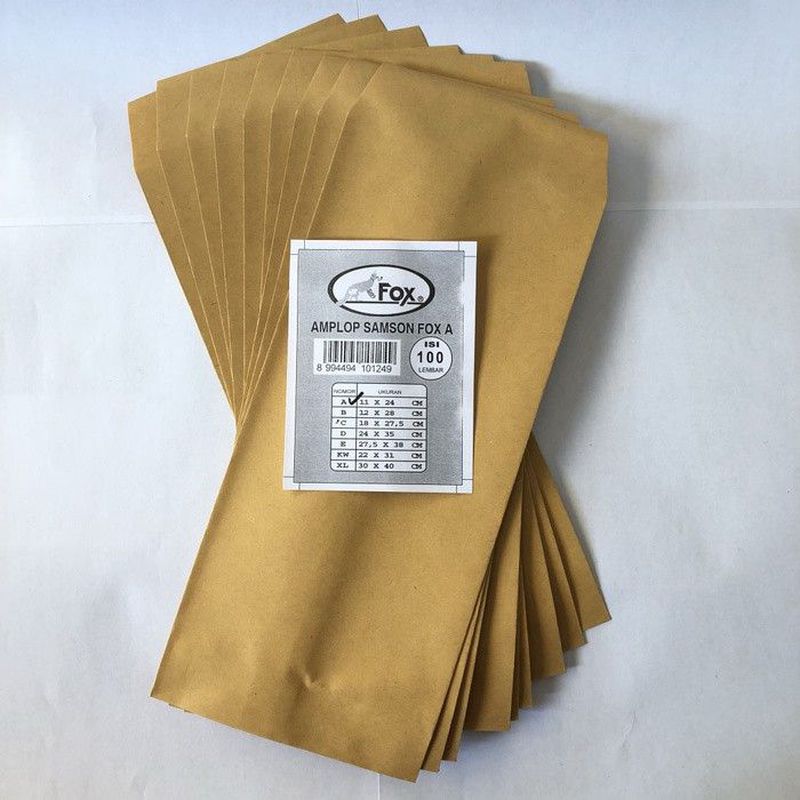 Amplop Coklat Samson Ukuran A /Pak isi 100