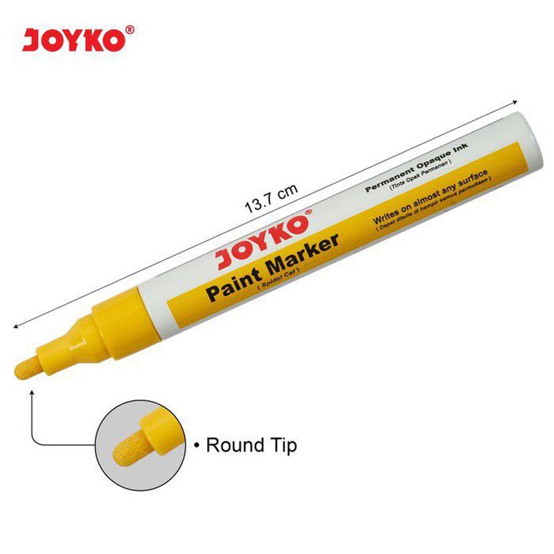 Spidol Paint Permanent Marker Yellow JOYKO PTM41 Spidol Cat Kuning