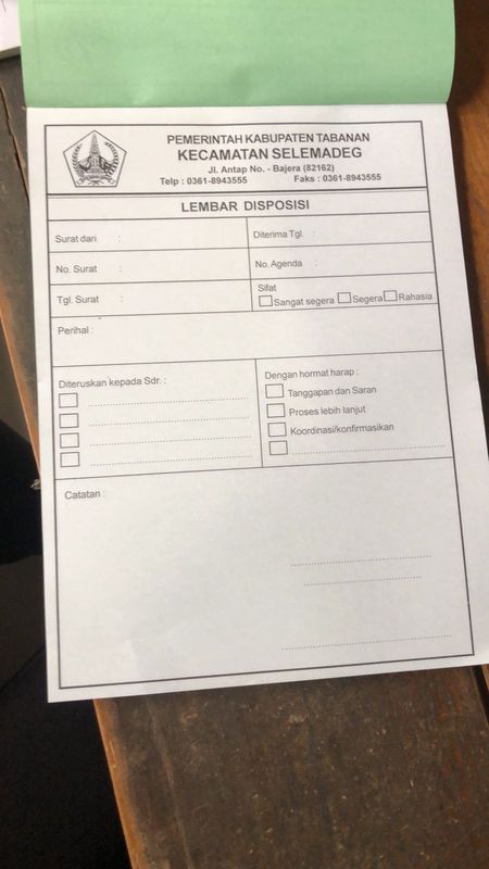 Lembar Disposisi Surat