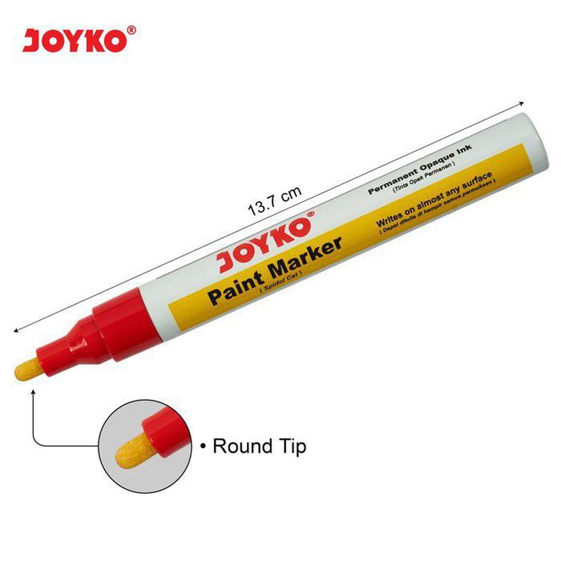 Spidol Paint Permanent Marker Red JOYKO PTM40 Spidol Cat Merah Red