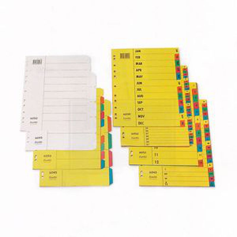 BANTEX Divider Cardboard Indexes Size A4 10 Pages 6050 White