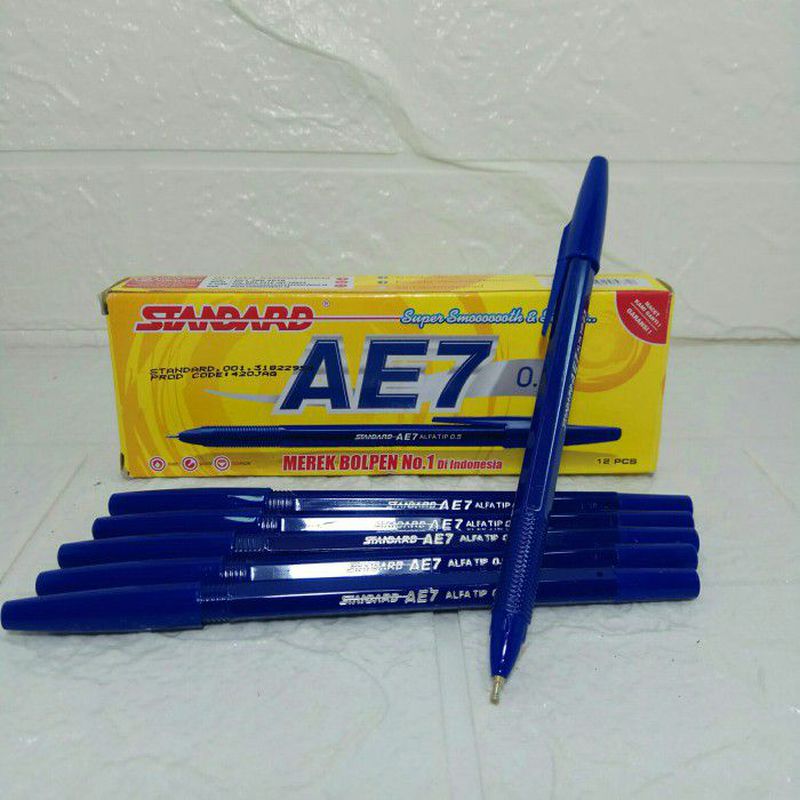 PULPEN STANDARD AE7 Biru (1lusin)