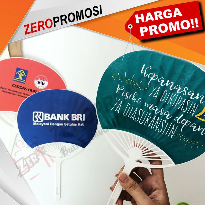 Souvenir Kipas Plastik Sticker Custom - Kipas Jepang Model Kerang