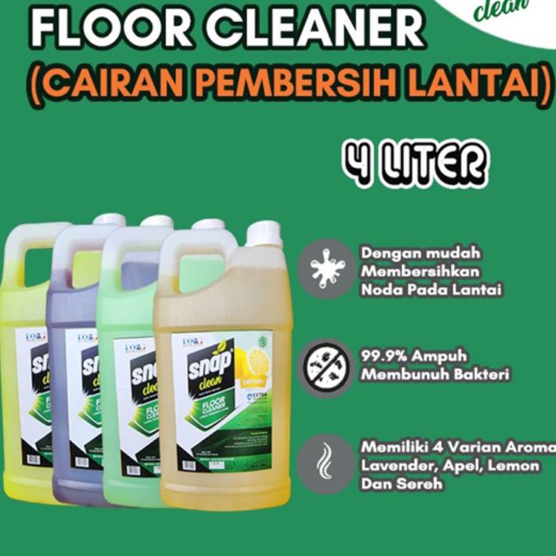 FLOOR CLEANER Snap Clean - Pembersih Lantai, 4 liter - Sereh