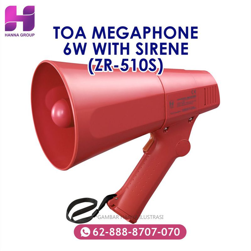 TOA MEGAPHONE 6W WITH SIRENE (ZR-510S)