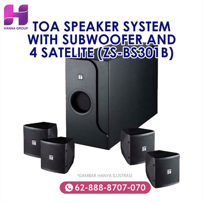 TOA SPEAKER SYSTEM WITH SUBWOOFER AND 4 SATELITE (ZS-BS301B)
