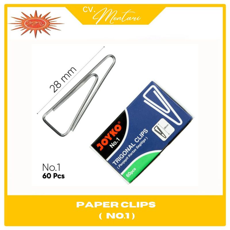 PAPER CLIPS JOYKO NO.1 (Per Pak)