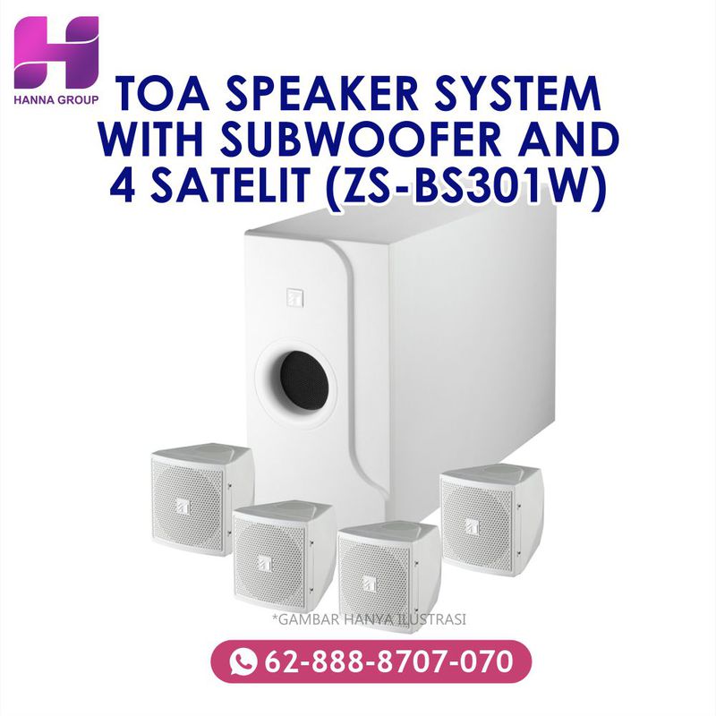 TOA SPEAKER SYSTEM WITH SUBWOOFER AND 4 SATELIT (ZS-BS301W)