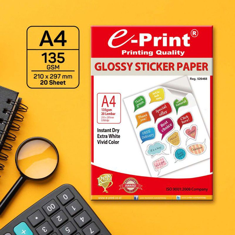 Kertas Foto e-Print Sticker Matte Paper 135 gsm