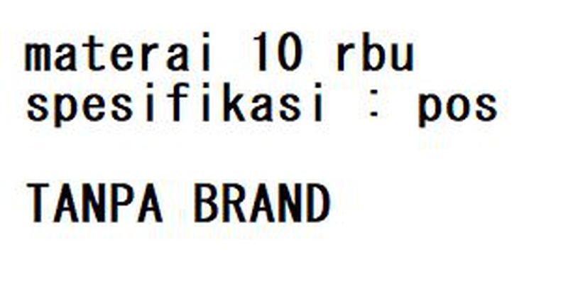 materai 10 rbu spesifikasi : pos