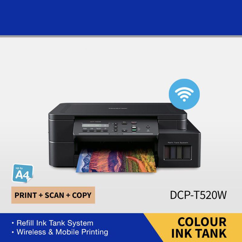 BROTHER PRINTER DCP-T520W INK TANK WIRELESS PRINT SCAN COPY