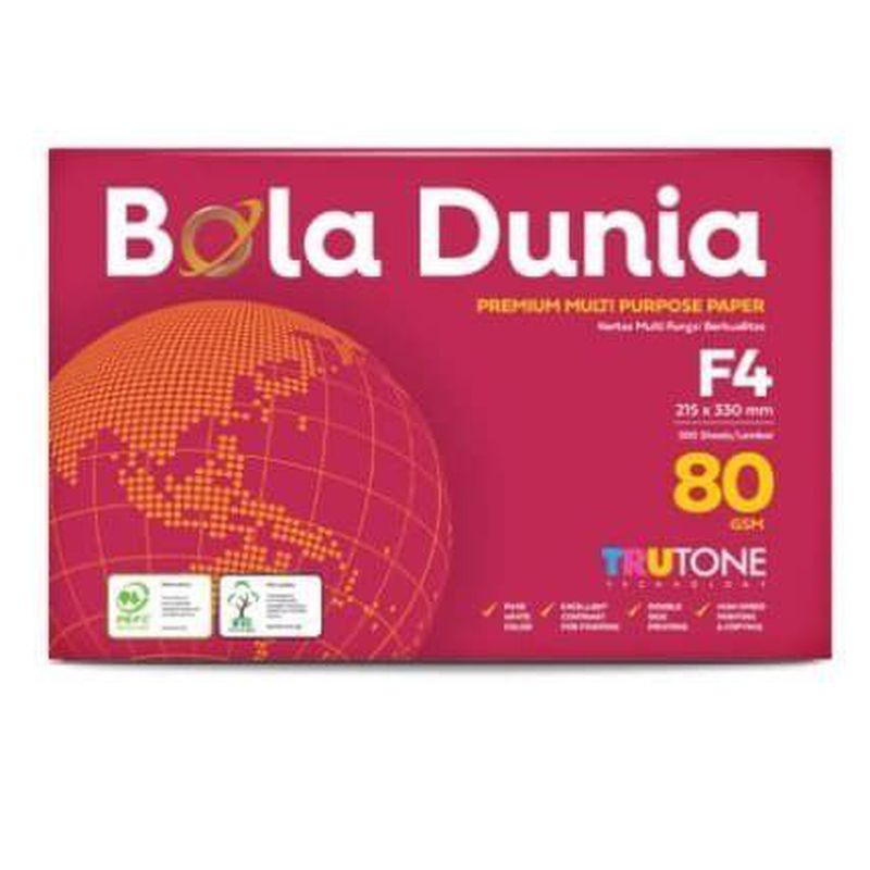 Kertas Folio F4 80 gr Bola Dunia