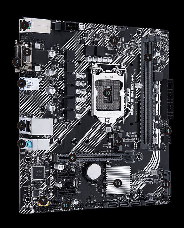 MOTHERBOARD Asus Prime B460M-K (LGA 1200,B460, DDR4 USB32, SATA 3)