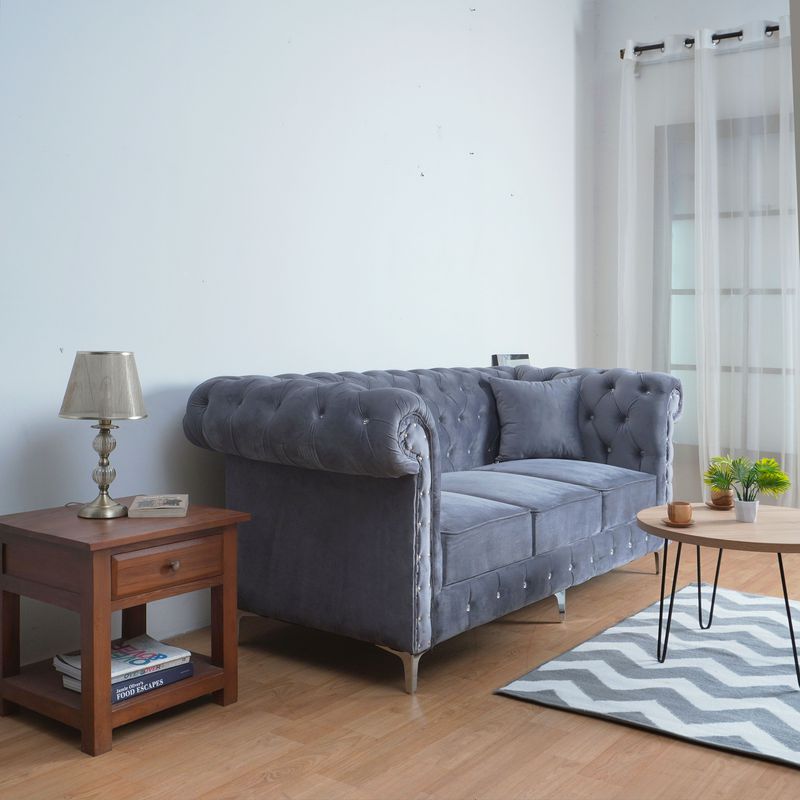 SOFA 3 SEATER MINIMALIS LUXURY - COFFE LATTE