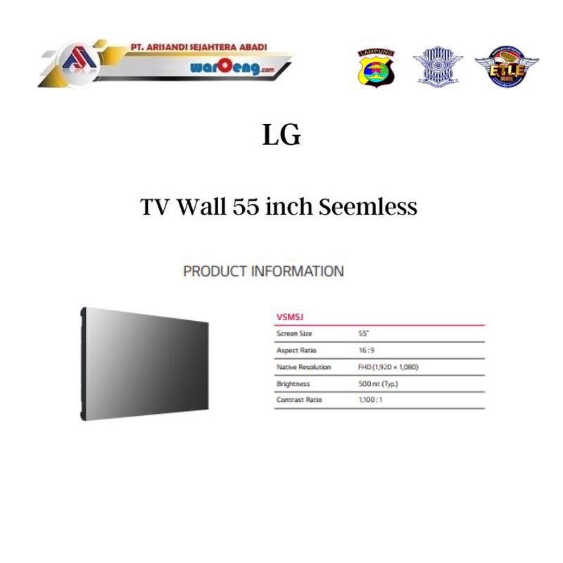 TV Wall 55 inch Seemless