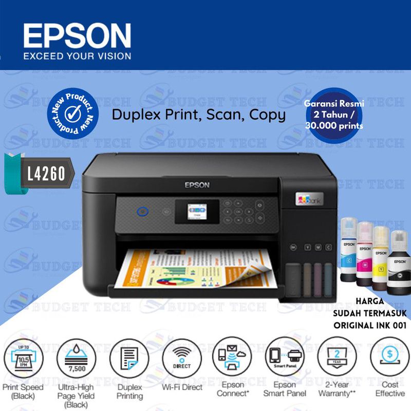 Epson L4260 A4 Wi-Fi Duplex All-in-One Ink Tank Printer GARANSI RESMI