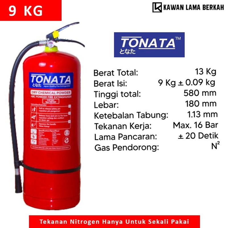 APAR 9KG TONATA ABC Powder Set Komplit, ALAT PEMADAM KEBAKARAN RINGAN
