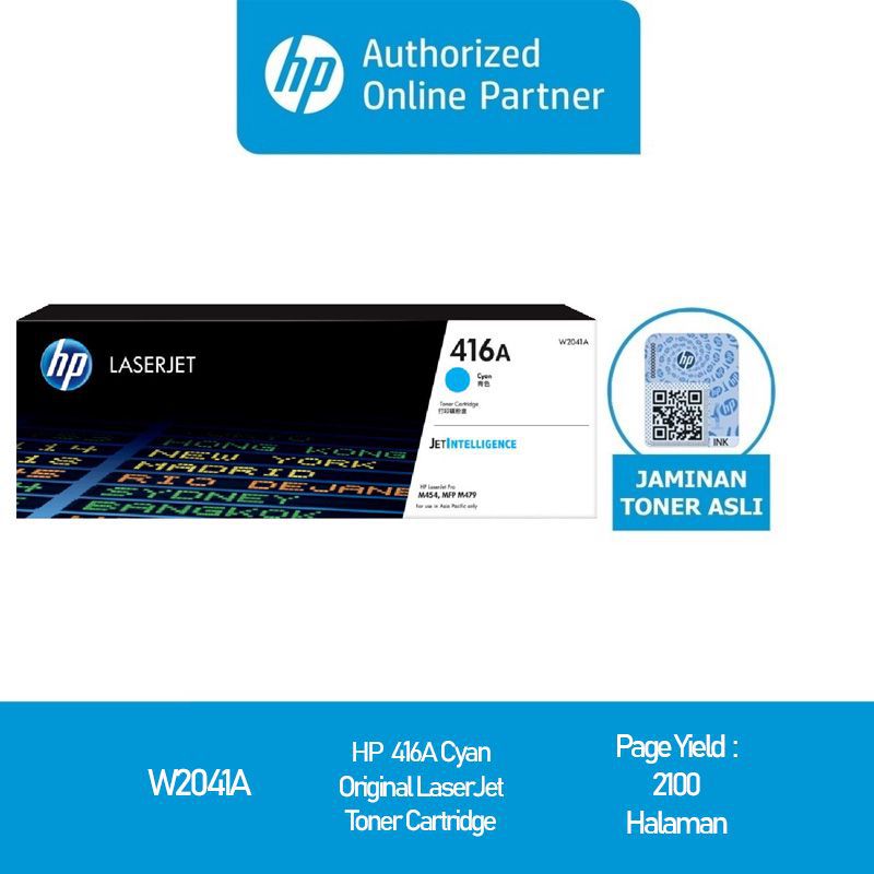 HP 416A Cyan Original LaserJet Toner Cartridge W2041A