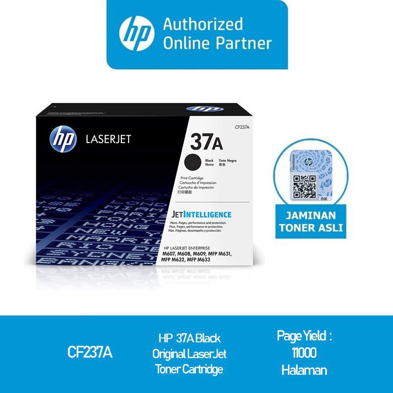 HP 37A Black Original LaserJet Toner Cartridge ( CF237A )