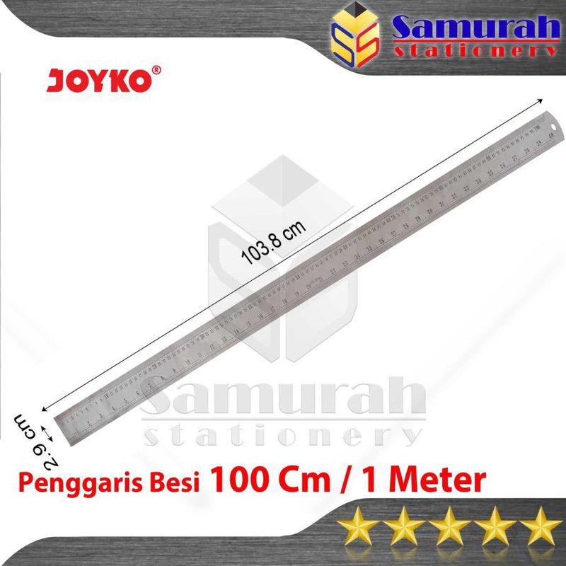 enggaris Besi Joyko 100 cm RL-ST100 / PCS / Ruller Stainless 1 Meter