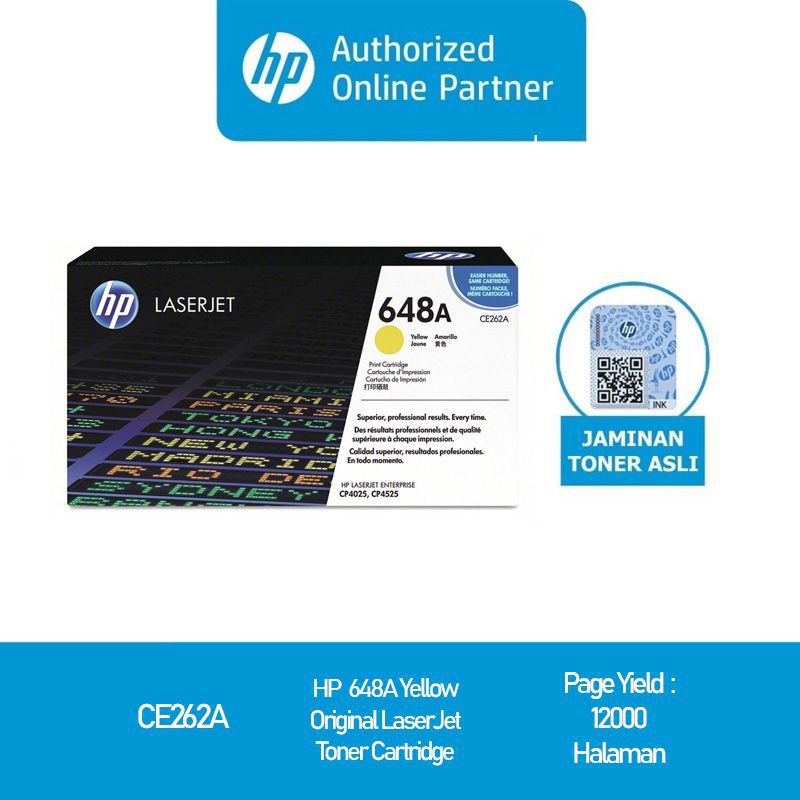 HP 648A Yellow Original LaserJet Toner Cartridge ( CE262A )