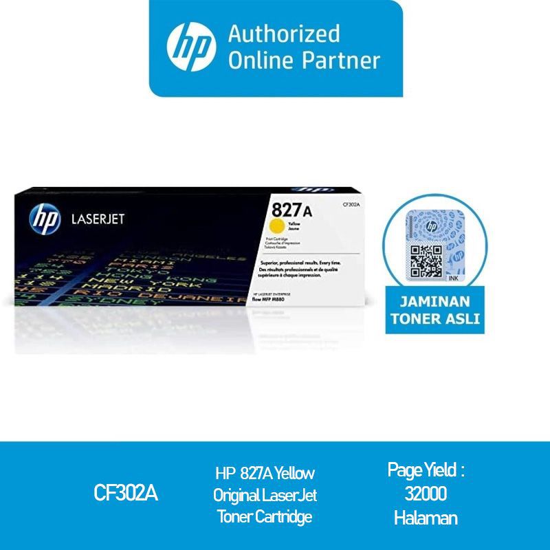 HP 827A Yellow Original LaserJet Toner Cartridge ( CF302A )