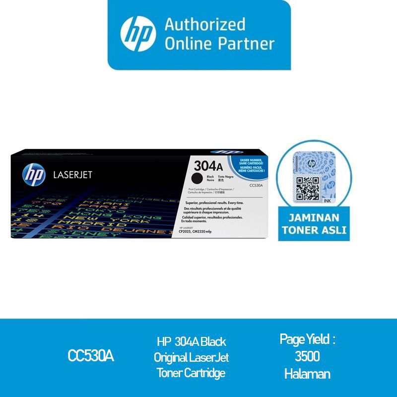 HP 304A Black Original LaserJet Toner Cartridge ( CC530A )