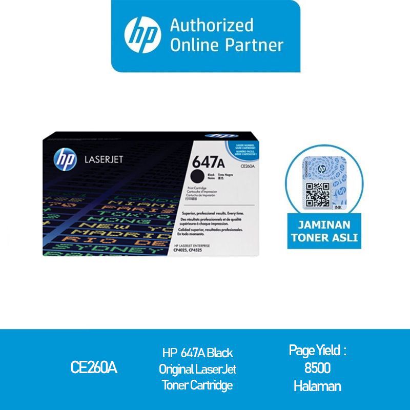 HP 647A Black Original LaserJet Toner Cartridge ( CE260A )