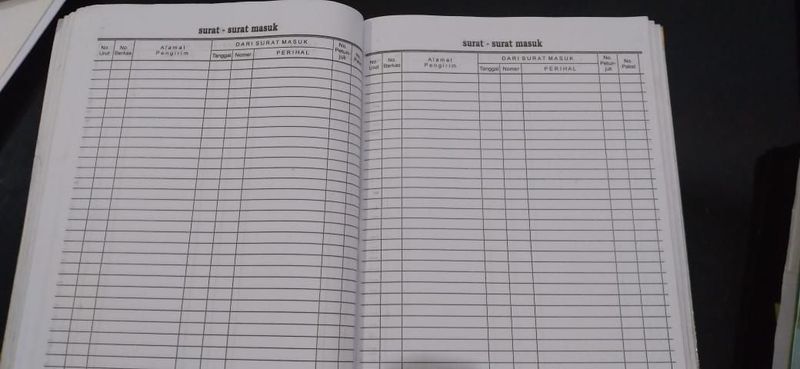 BUKU AGENDA SURAT MASUK
