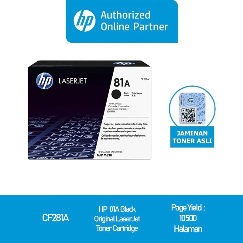 HP 81A Black Original LaserJet Toner Cartridge ( CF281A )