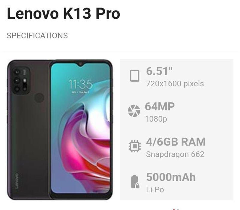 LENOVO K13 PRO