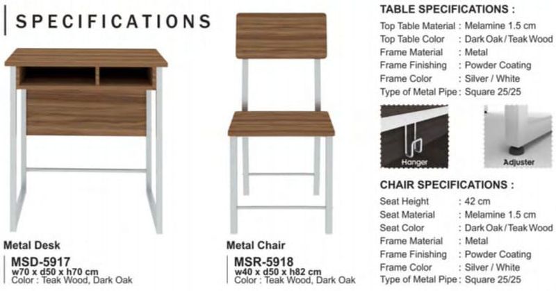 SET MEJA/BANGKU + KURSI SISWA EXPO MD 5917 ,MSR-5918