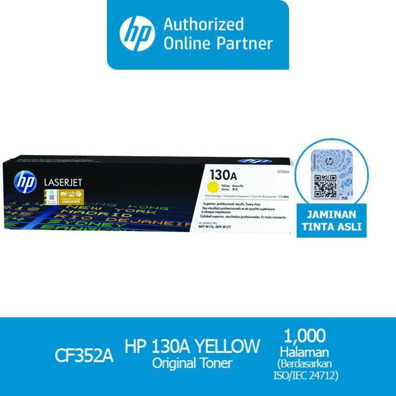 HP 130A Yellow Original LaserJet Toner Cartridge (CF352A)