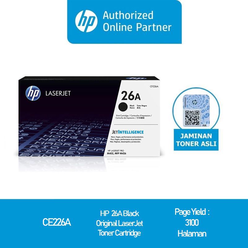 HP 26A Black Original LaserJet Toner Cartridge ( CF226A )