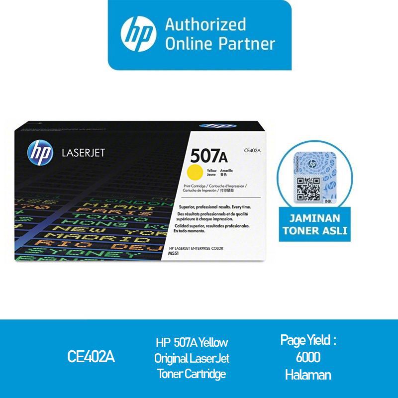 HP 507A Yellow Original LaserJet Toner Cartridge ( CE402A )
