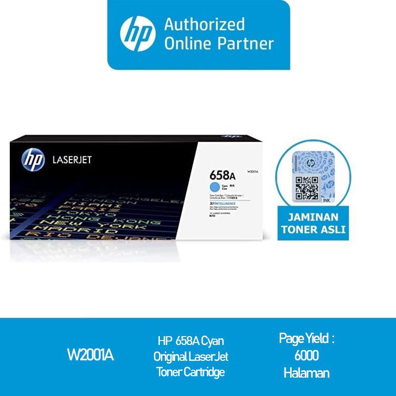 HP 658A Cyan Original LaserJet Toner Cartridge ( W2001A )
