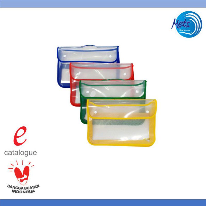 Stopmap / Map Plastik Zipper Kancing - Hijau