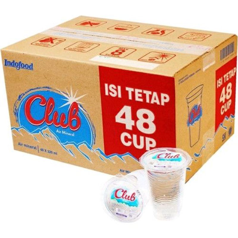 Air Mineral Club Gelas Ukuran 220 ml (Isi 48 Gelas)
