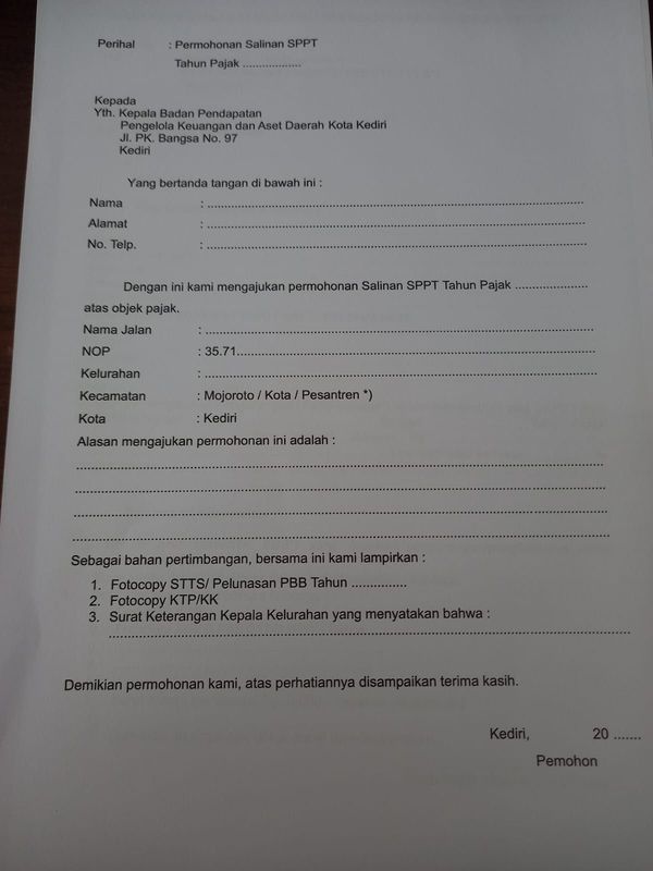 cetak form salinan