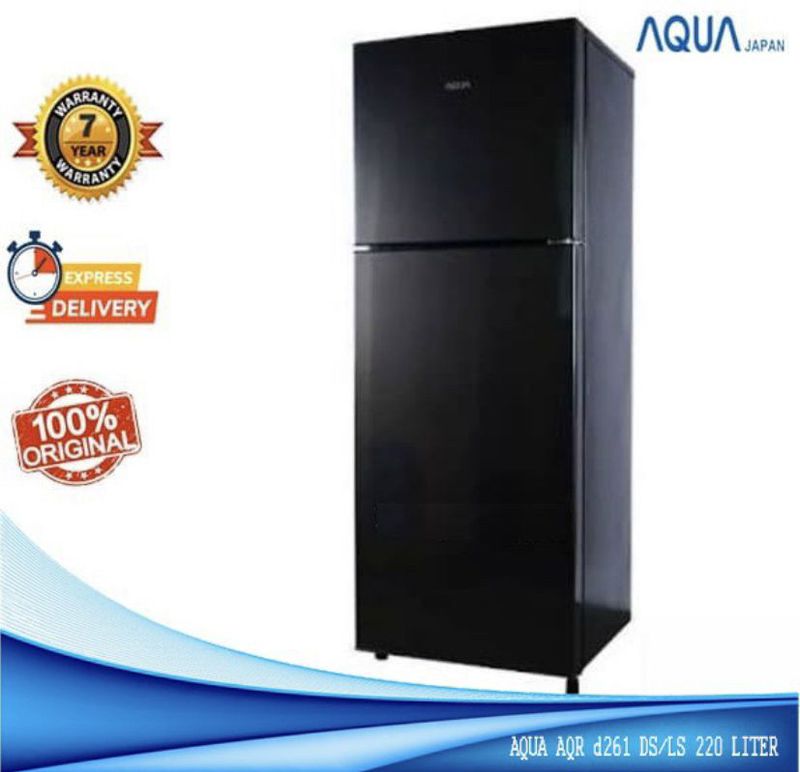 Kulkas 2 Pintu AQUA AQR D261 DS/LS Low Watt Templed Glass No Frost ...