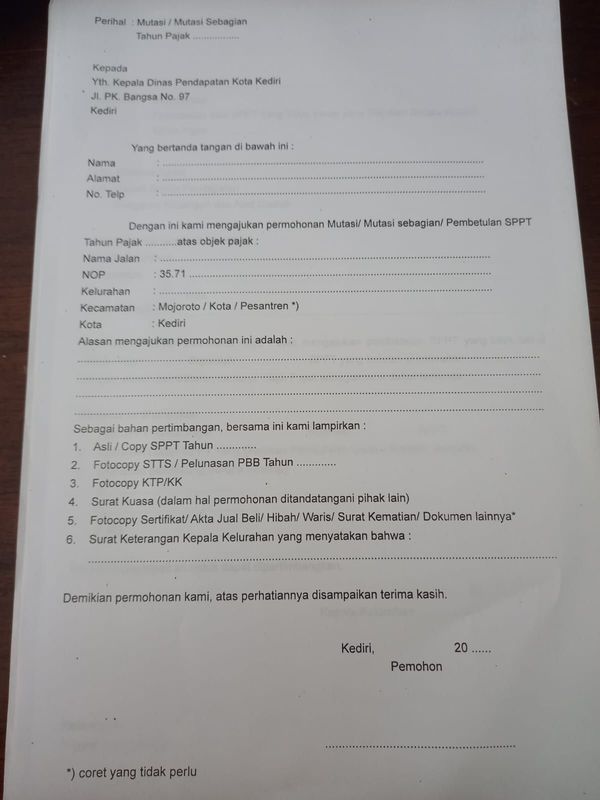 cetak form mutasi