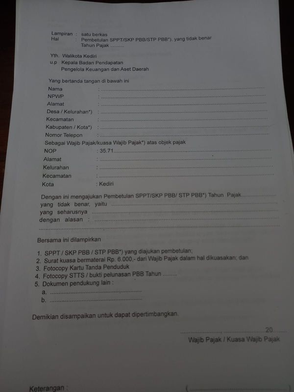 cetak form pembetulan