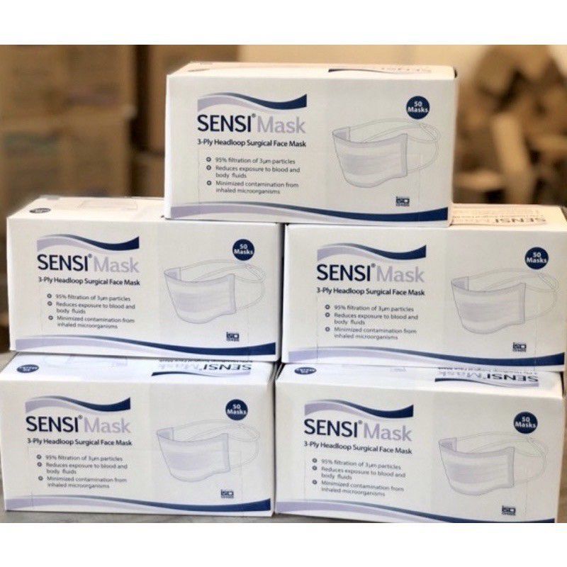 Masker SENSI Headloop 3 Ply isi 50 Pcs Masker Hijab