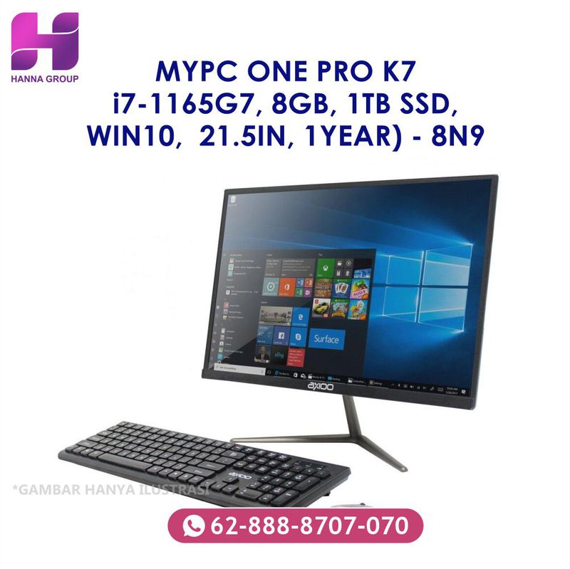 MYPC ONE PRO K7 (i7-1165G7, 8GB, 1TB SSD, WIN10, 21.5IN, 1YEAR) - 8N9