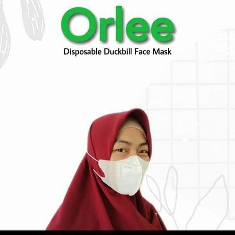 MASKER ORLEE DUCKBILL HIJAB PUTIH ISI 50 PCS