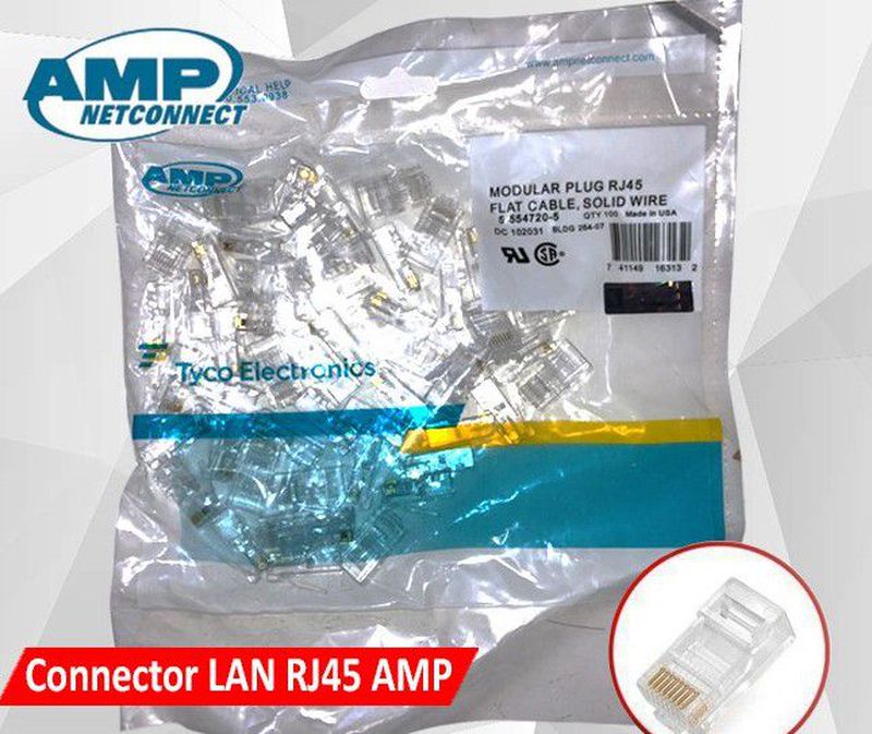 AMP 1Pack isi 50 Connector LAN RJ45 Cat5 Cat6 Netconnect