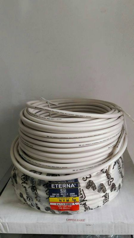 Perlengkapan alat listrik kabel Eterna P 50 harga 822300/Roll