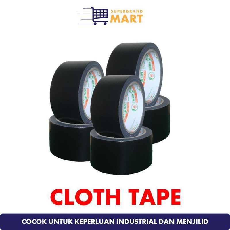 Isolasi Lakban Hitam Isolatip Hitam Besar Super 48mm 2 Inch Cloth Tape
